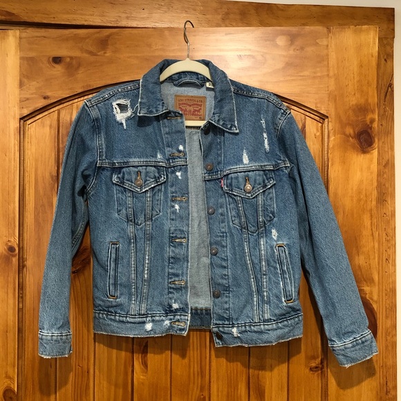 Levi's | Jackets & Coats | Levis Distressed Denim Jacket | Poshmark